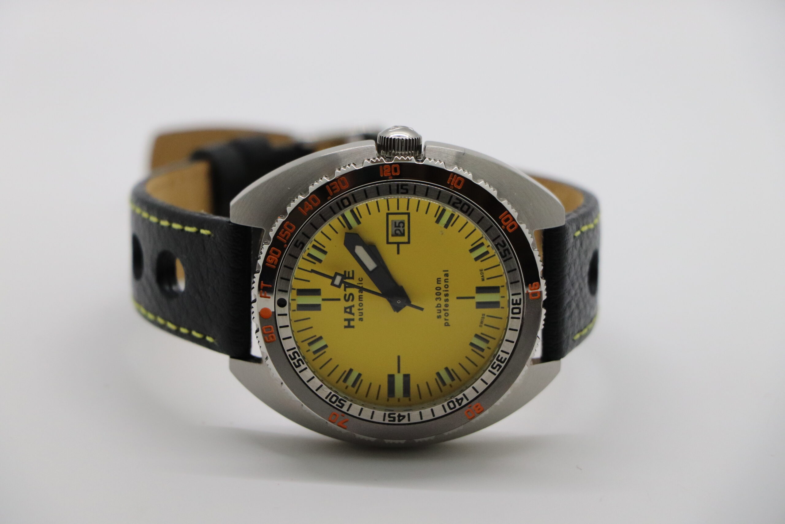 Haste Automatic Wristwatch – 2022, Black Leather Strap, 300m Water ...