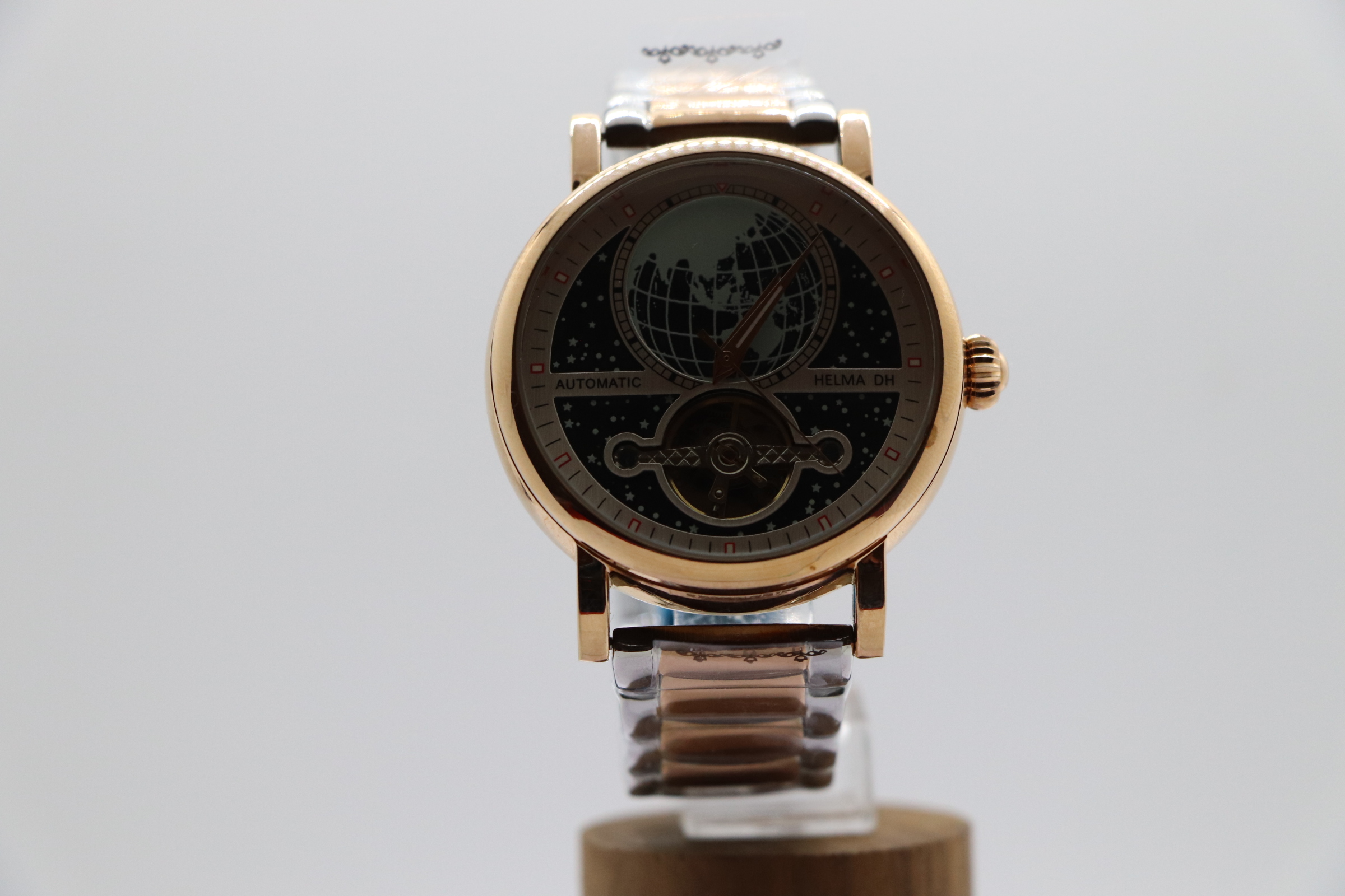 Helma DH Open Heart Military Automatic Watch 44mm Steel Case Sapphire ...