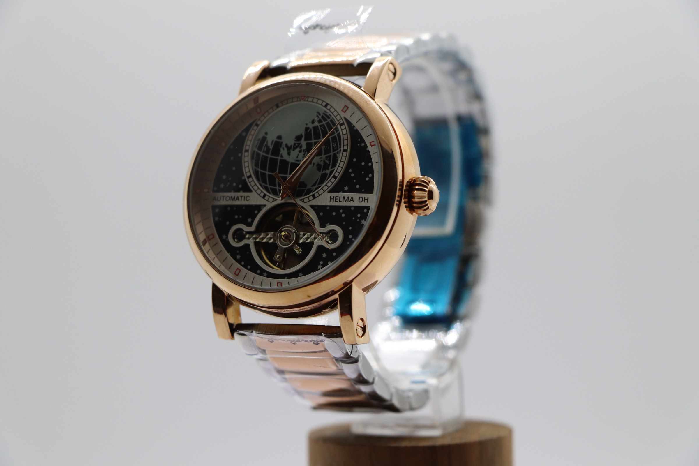 Helma DH Open Heart Military Automatic Watch 44mm Steel Case Sapphire ...