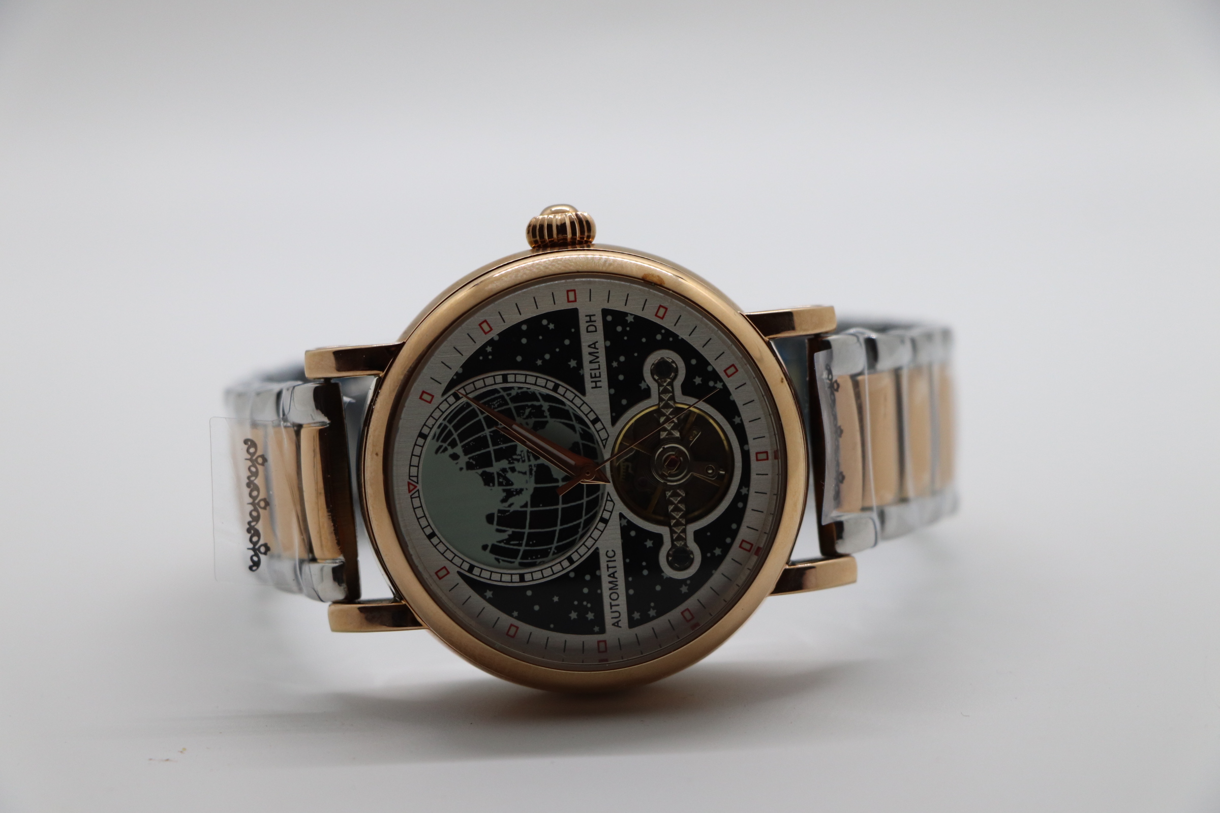 Helma DH Open Heart Military Automatic Watch 44mm Steel Case Sapphire ...