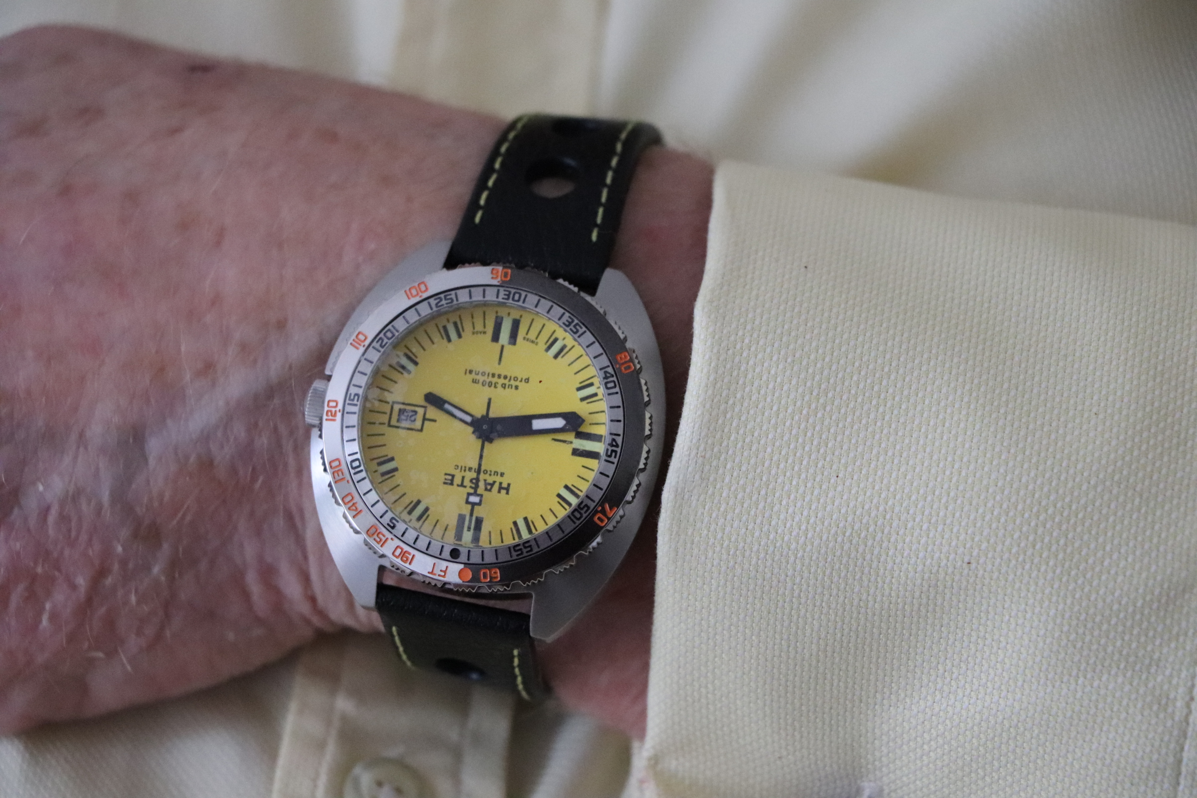 Haste Automatic Wristwatch – 2022, Black Leather Strap, 300m Water ...